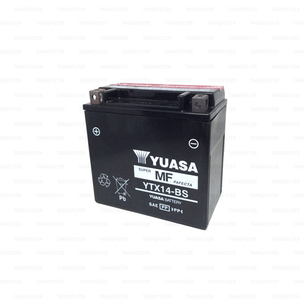 YTX14-BS แบตเตอรี่ YUASA – TARADFILTER กรองเครื่องบิ๊กไบค์ราคาส่ง