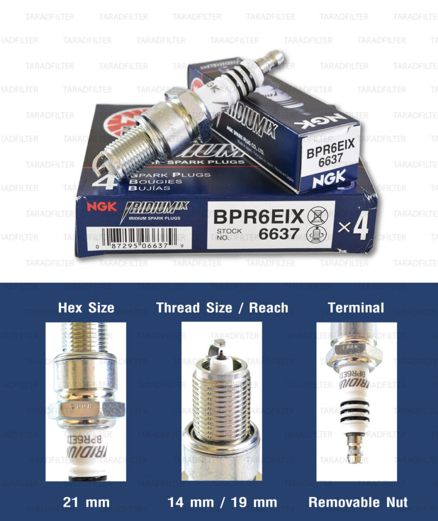 หัวเทียน NGK BPR6EIX ขั้ว Iridium ใช้สำหรับ Yamaha SR400, SR500 (1 หัว ...