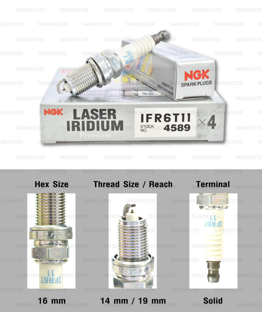 NGK หัวเทียน Laser Iridium ขั้ว Iridium ติดรถ IFR6T-11 ใช้สำหรับรถยนต์ ...