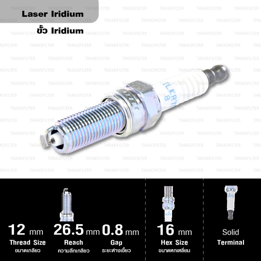 NGK หัวเทียน LASER IRIDIUM ILKR7B8 ใช้สำหรับรถยนต์ Mitsubishi Pajero ...