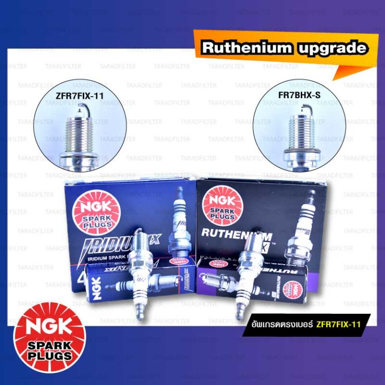 NGK หัวเทียน Ruthenium HX ขั้ว Ruthenium FR7BHX-S ( ใช้อัพเกรด BKR7E ...