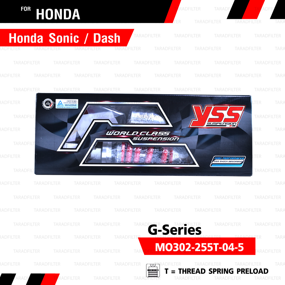 YSS โช๊คแก๊ส G-Series ใช้อัพเกรดสำหรับ Honda Sonic / Dash 【 MO302-255T-04-5】 [ โช๊ค YSS แท้ 100% ...