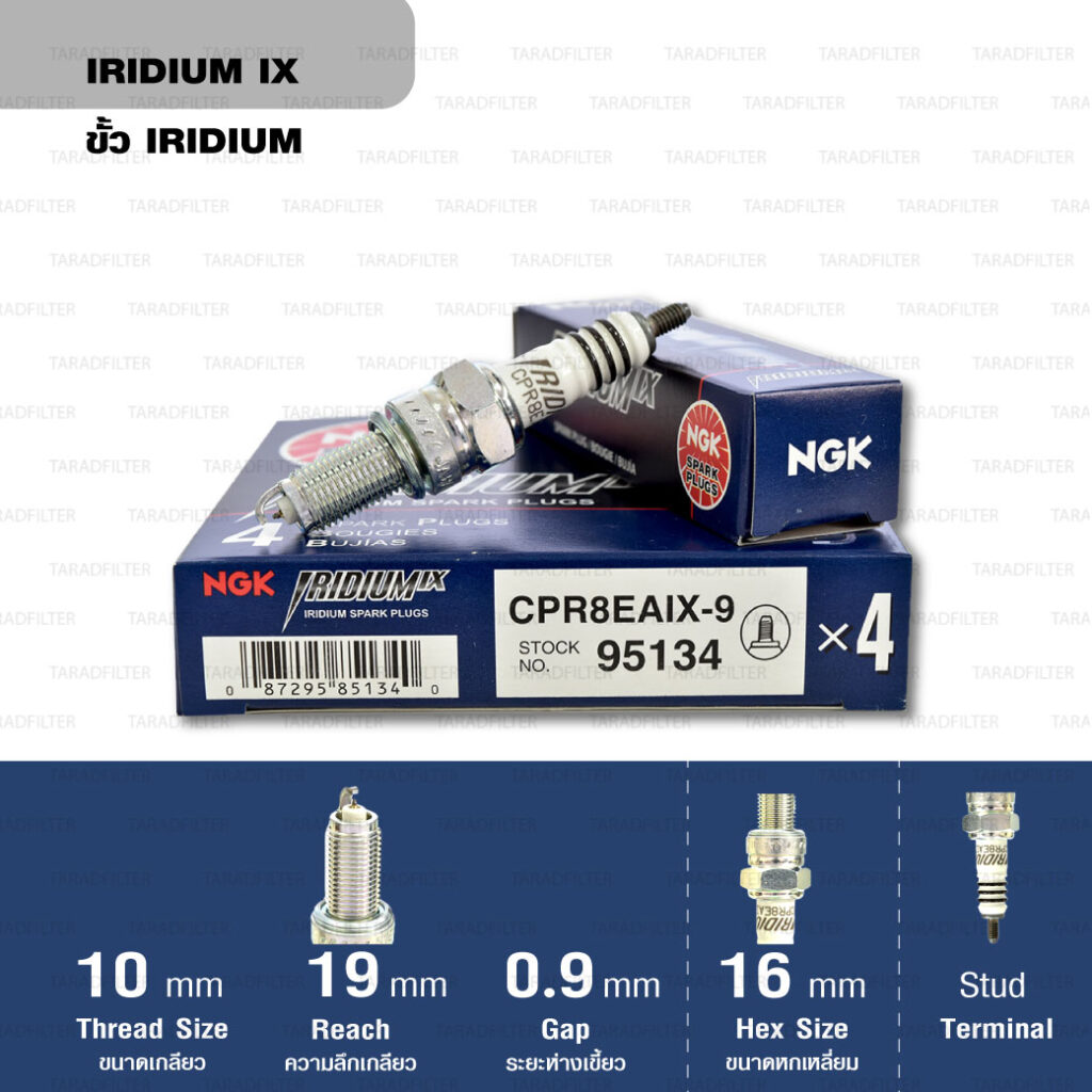 หัวเทียน NGK CPR8EAIX-9 ขั้ว Iridium ใช้สำหรับ NMAX Aerox CB500X ...