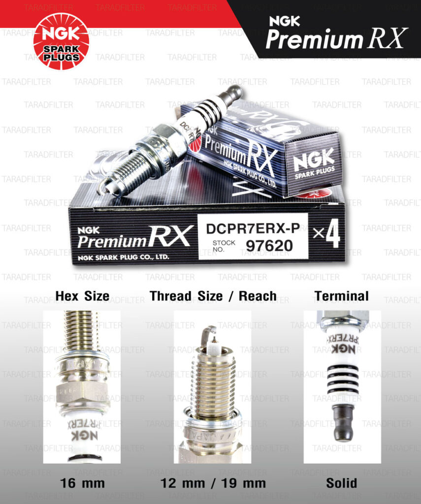 NGK หัวเทียน Premium RX ขั้ว Ruthenium DCPR7ERX-P [ ใช้อัพเกรด DCPR7E ...