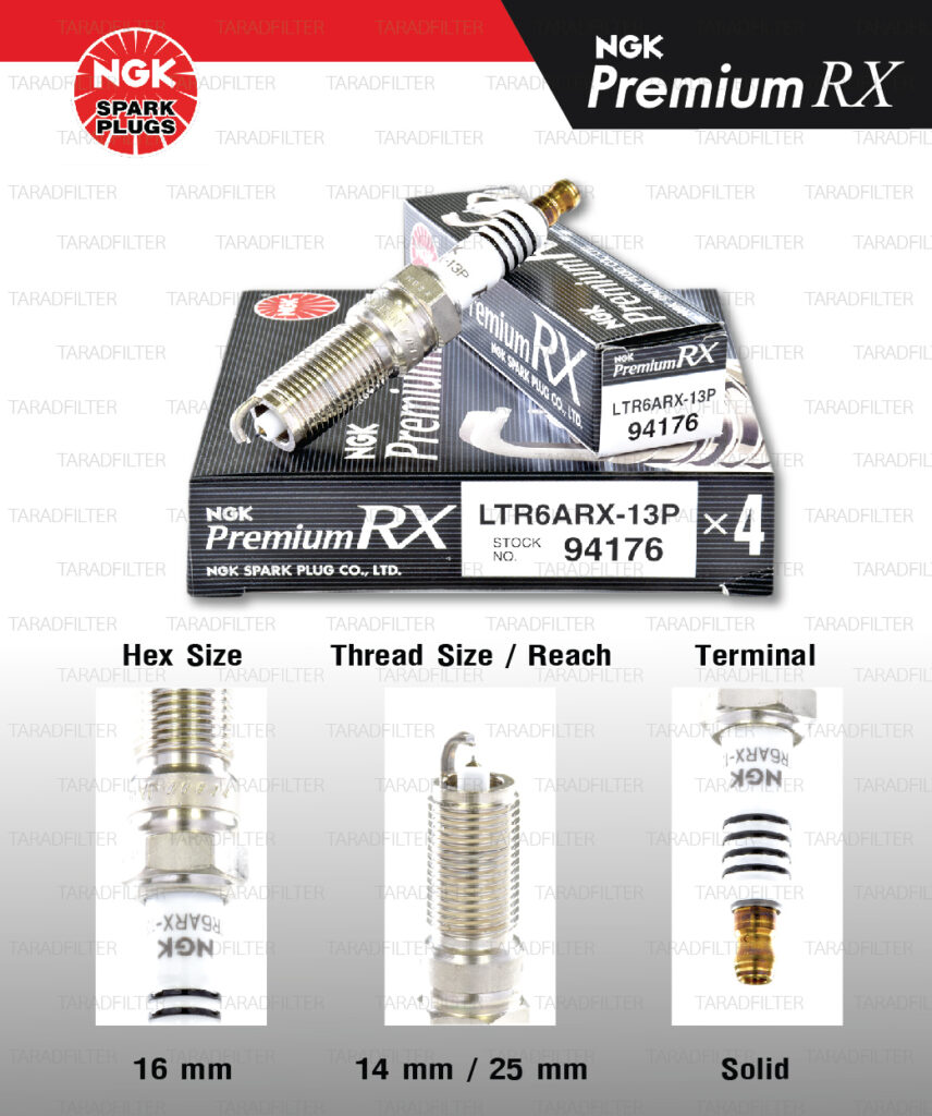 NGK หัวเทียน Premium RX ขั้ว Ruthenium LTR6ARX-13P [ ใช้อัพเกรด TR6B-13 ...
