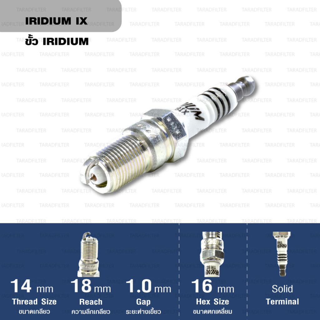 หัวเทียน NGK TR8IX ขั้ว Iridium ใช้สำหรับ Ford Escape , Ford Focus (1 ...