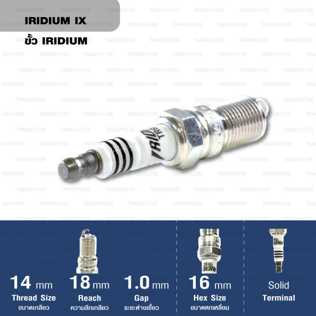 หัวเทียน NGK TR8IX ขั้ว Iridium ใช้สำหรับ Ford Escape , Ford Focus (1 ...