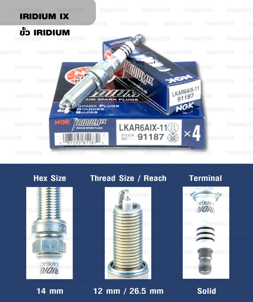 NGK หัวเทียน รุ่น IRIDIUM IX 【 LKAR6AIX-11 】ใช้สำหรับ Toyota Yaris 1.2L ...