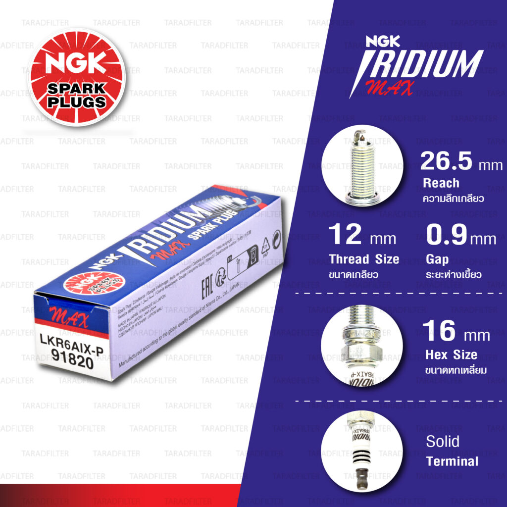 [ LKR6AIX-P ] หัวเทียน NGK Iridium Max ใช้สำหรับ Suzuki Swift 1.2 [K12M] 2018 ขึ้นไป (1 หัว ...