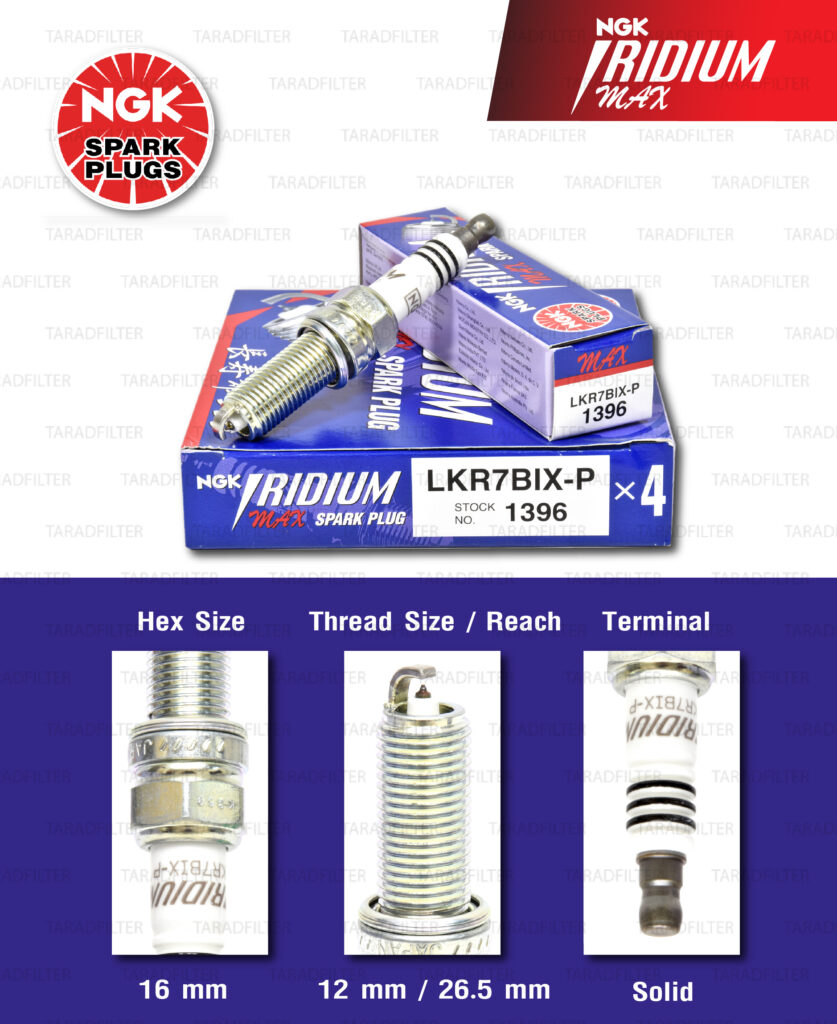 [ LKR7BIX-P ] หัวเทียน NGK Iridium Max ใช้สำหรับ Honda Accord K24Z2 , Civic FB , FC 1.8, FK 1.8 ...